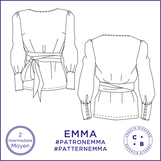 Sewing pattern Emma, the ultra-feminine blouse with statement balloon ...